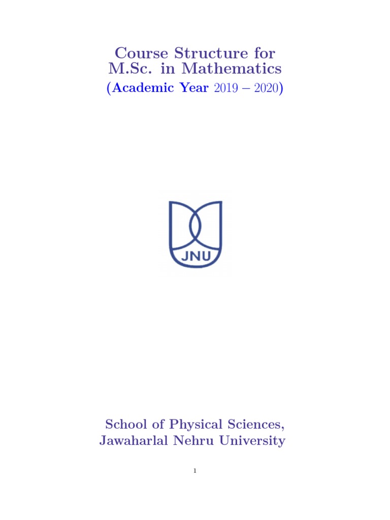 MSC Math SPS 2019 20 PDF | PDF | Differentiable Manifold | Field ...