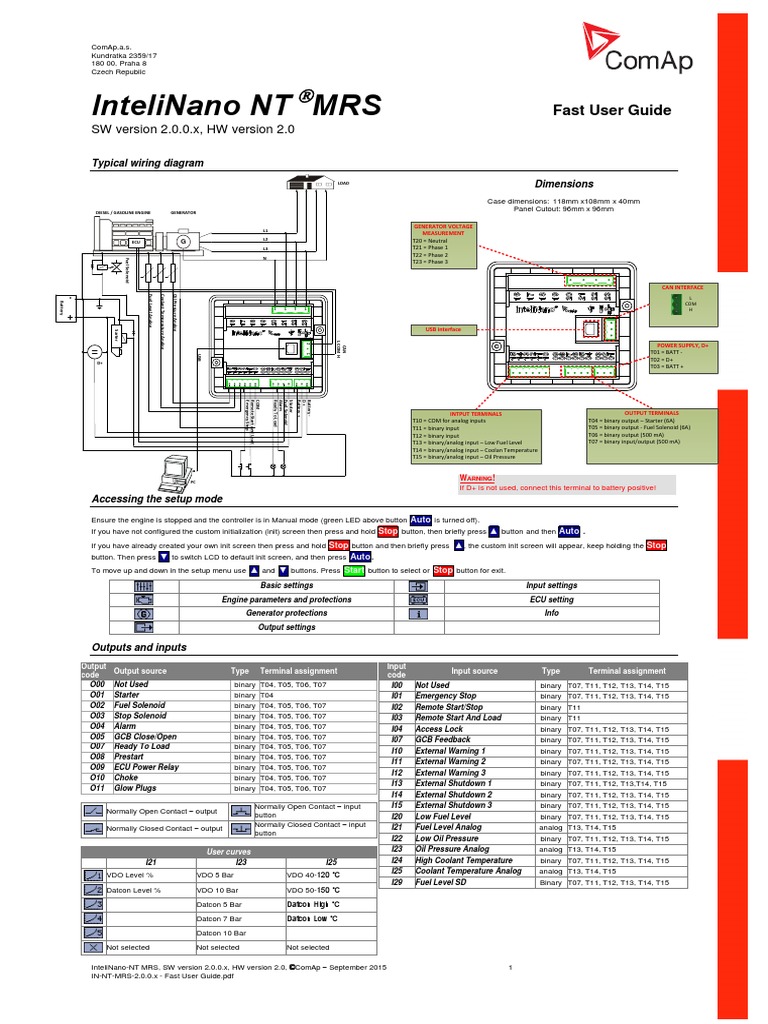 IN NT MRS 2 0 0 X Fast User Guide | PDF | Power Supply | Electric Generator