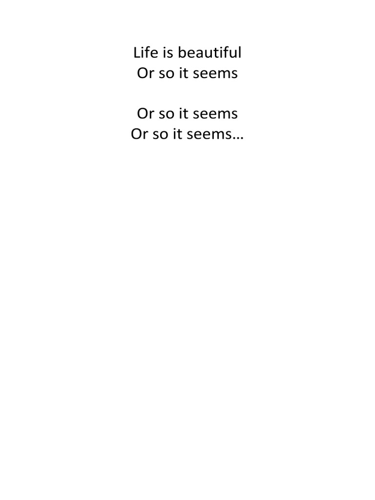 Poem Life Is Beautiful PDF | PDF