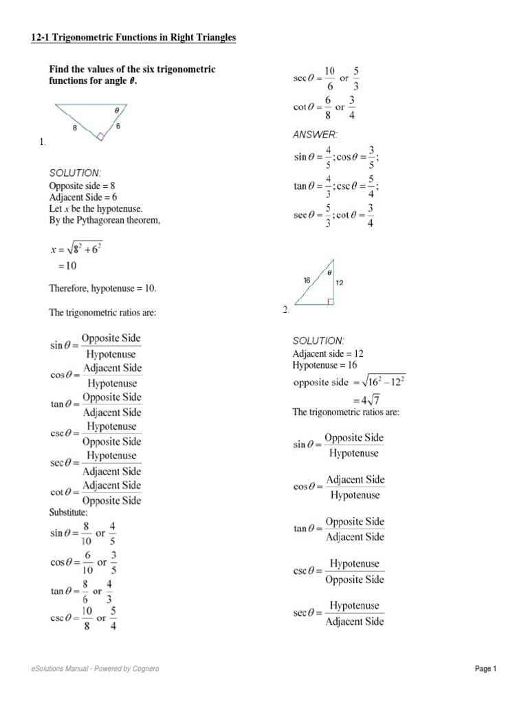 Chapter12Solutions PDF | PDF | Triangle | Trigonometric Functions