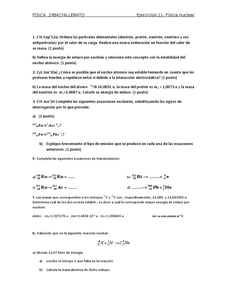 Hoja De Trabajo Sobre Reacciones Nucleares PDF) Manhattan Project: "El