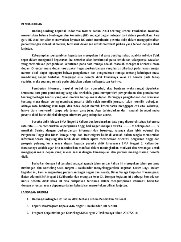 Proposal BK | PDF | Pengembangan Diri