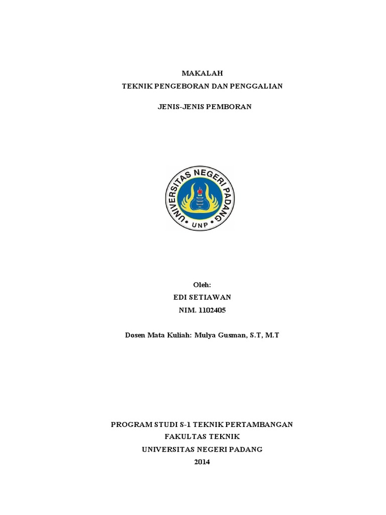 Jenis-Jenis Pemboran dalam Teknik Pertambangan | PDF | Sains & Matematika