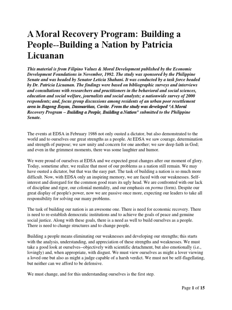 A Moral Recovery Program | PDF | Family | Political Corruption