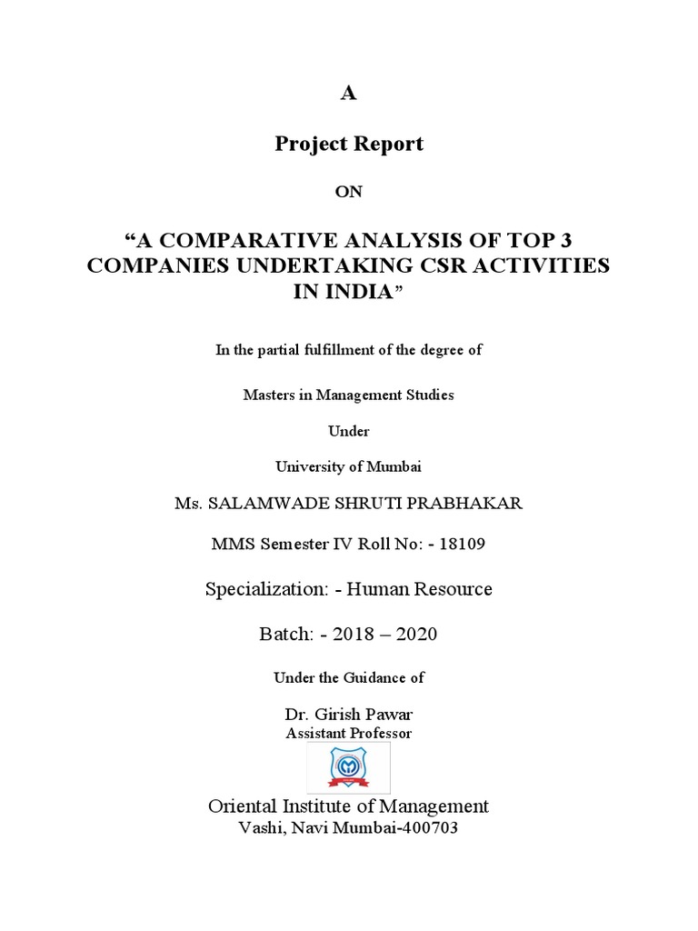 CSR Project MMS 2018 - 2020 | PDF | Corporate Social Responsibility ...