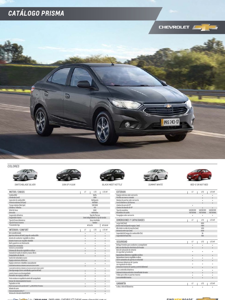 Catalogo Ficha Tecnica Chevrolet Prisma 2018 PDF | Descargar gratis PDF | Vehículos con tracción ...