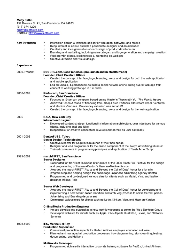 Matty Resume | PDF | Web Application | Application Software