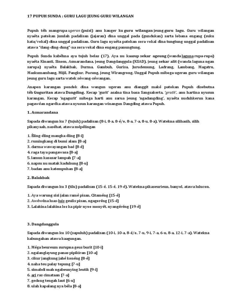 Pupuh | PDF