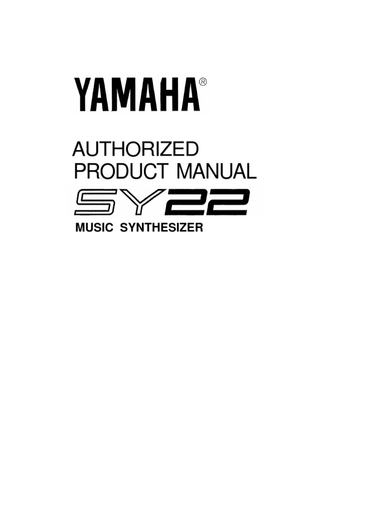 SY22 - Operating Manual | PDF | Synthesizer | Frequency Modulation
