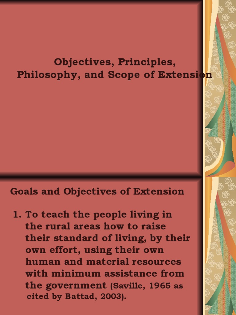 Principles and Objectives of Extension Education | PDF | Teaching ...