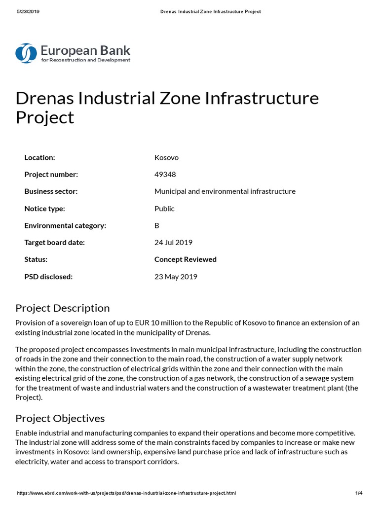 Drenas Industrial Zone Infrastructure Project PDF | PDF ...
