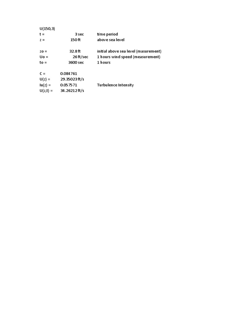 Wind Speed Calculation | PDF
