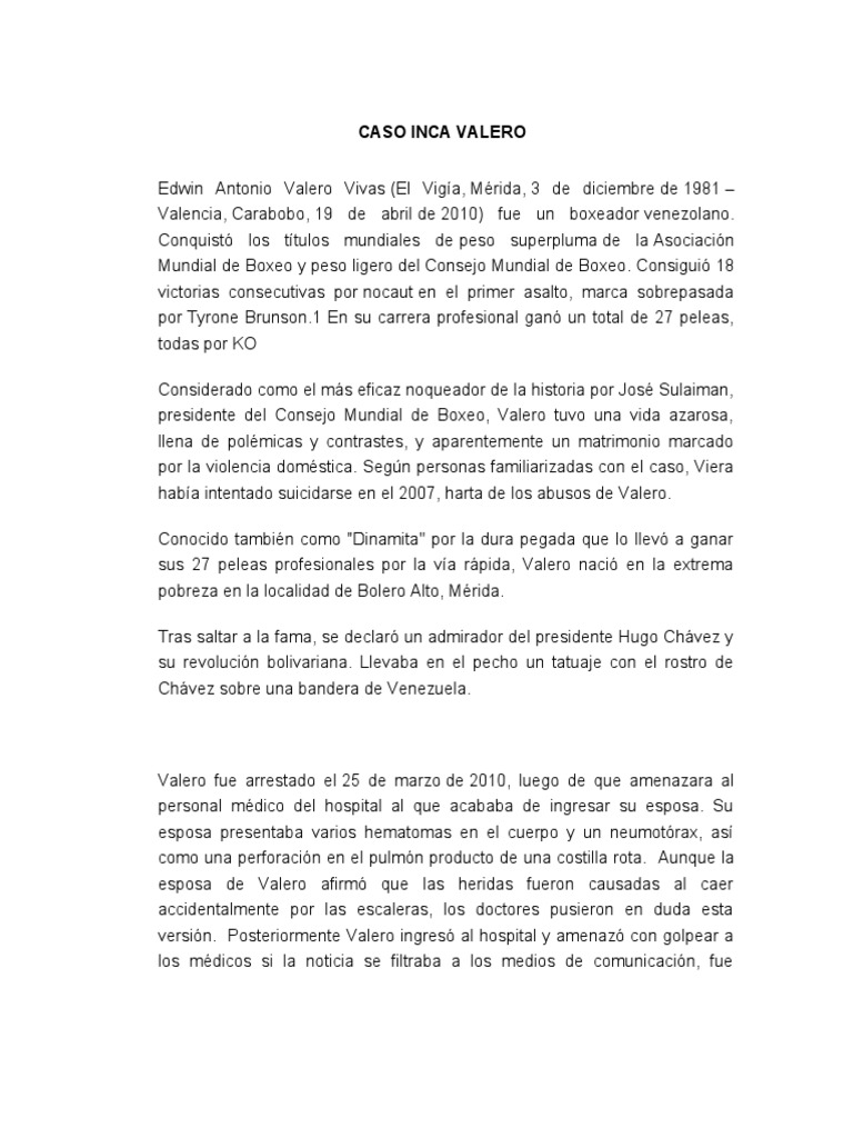 Caso Inca Valero | PDF | Conceptos psicologicos | Ciencias del ...