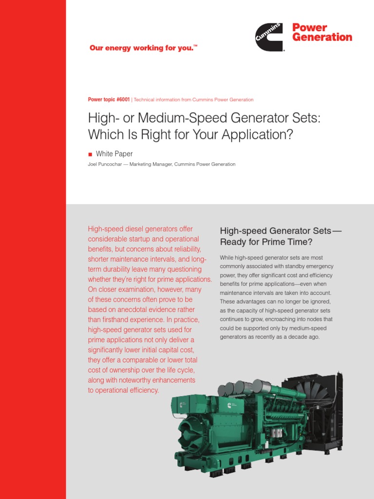 5 May 2018 High Or Medium Speed Generator Sets Which Is Right For