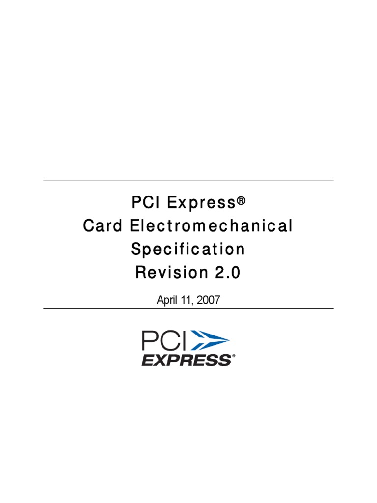 PCI Express Card Electromechanical Specification Revision 2.0 PDF | PDF ...