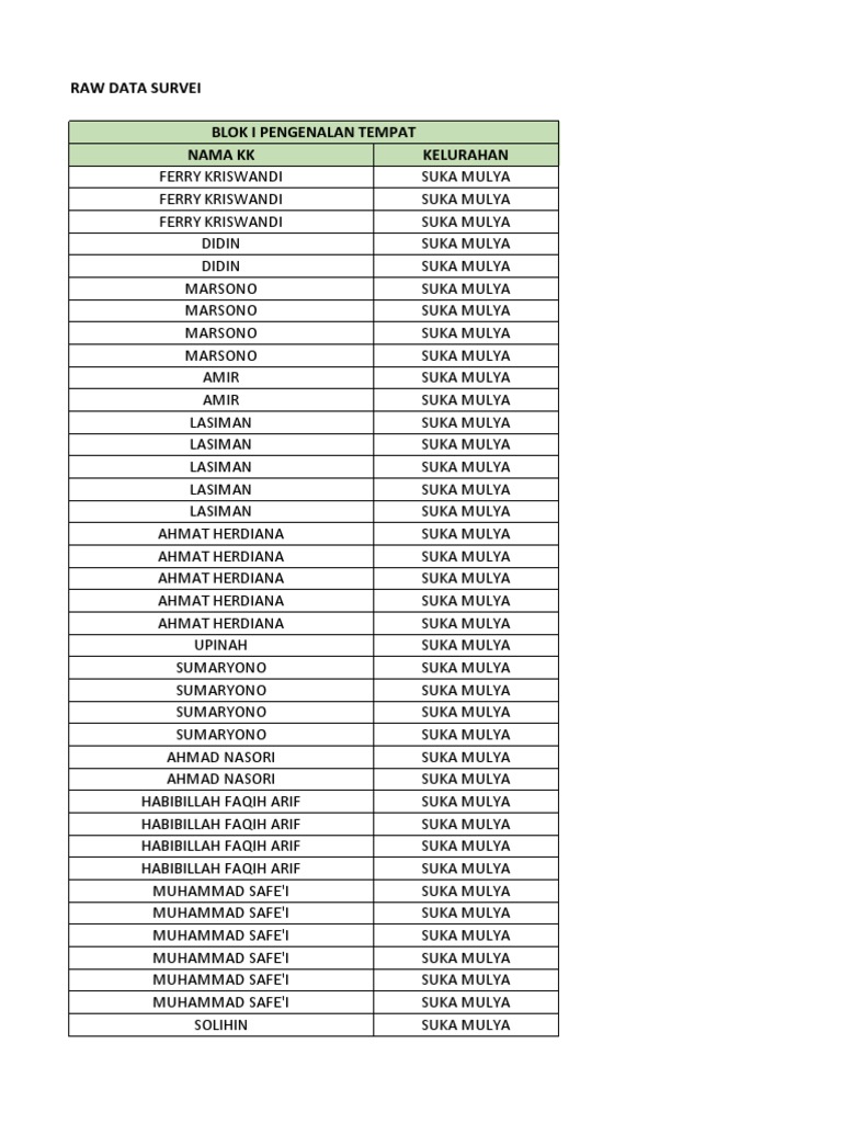 Raw Data Survei - 15 - 11 - 2019 15-03-03 RIZKI | PDF