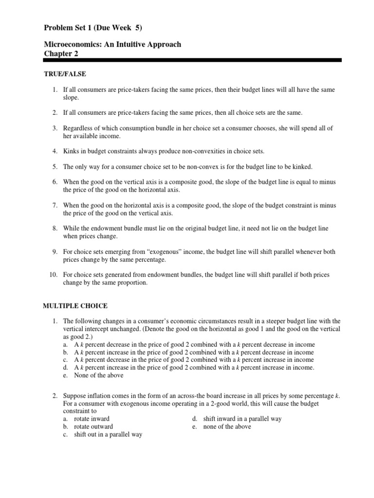 Consumer Theory Pdf Taxes Microeconomics