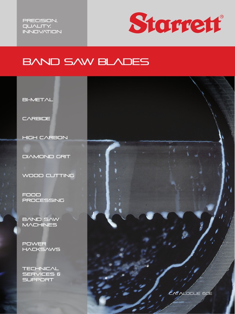 Starrett Band Saw Blades Catalogue PDF | PDF | Steel | Blade