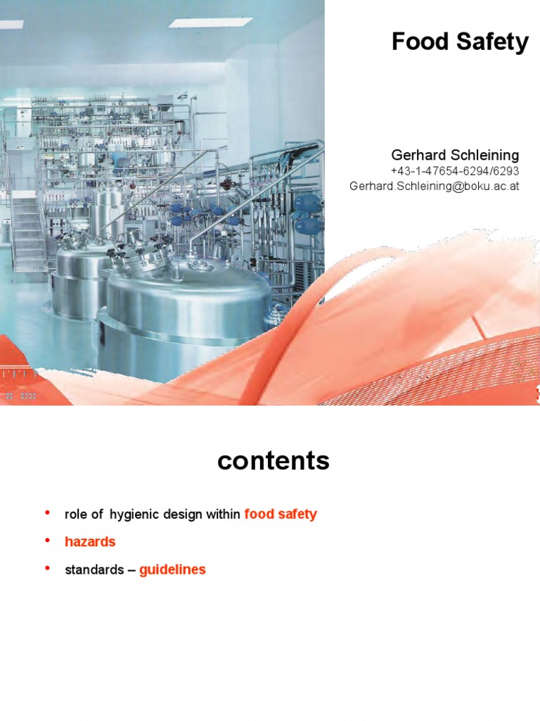 Hygienic Design in Food Safety Standards | PDF | Hygiene | Hazard ...