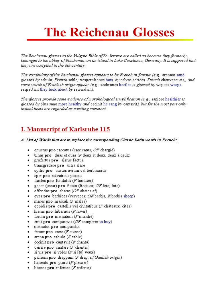 Gaulish Influence in Reichenau Glosses | PDF | Text | Symbols
