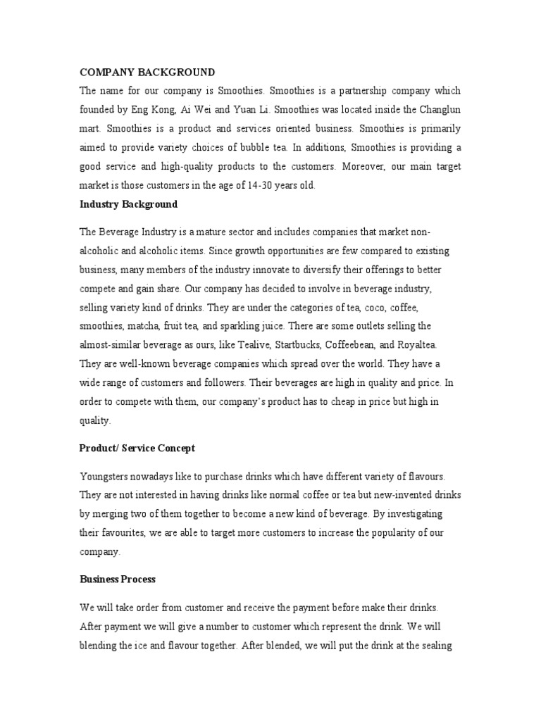 Past Sample Entrepreneur-Proposal | PDF | Drink | Tea
