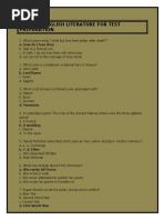 English Literature MCQs Guide | PDF | Poetry | William Shakespeare