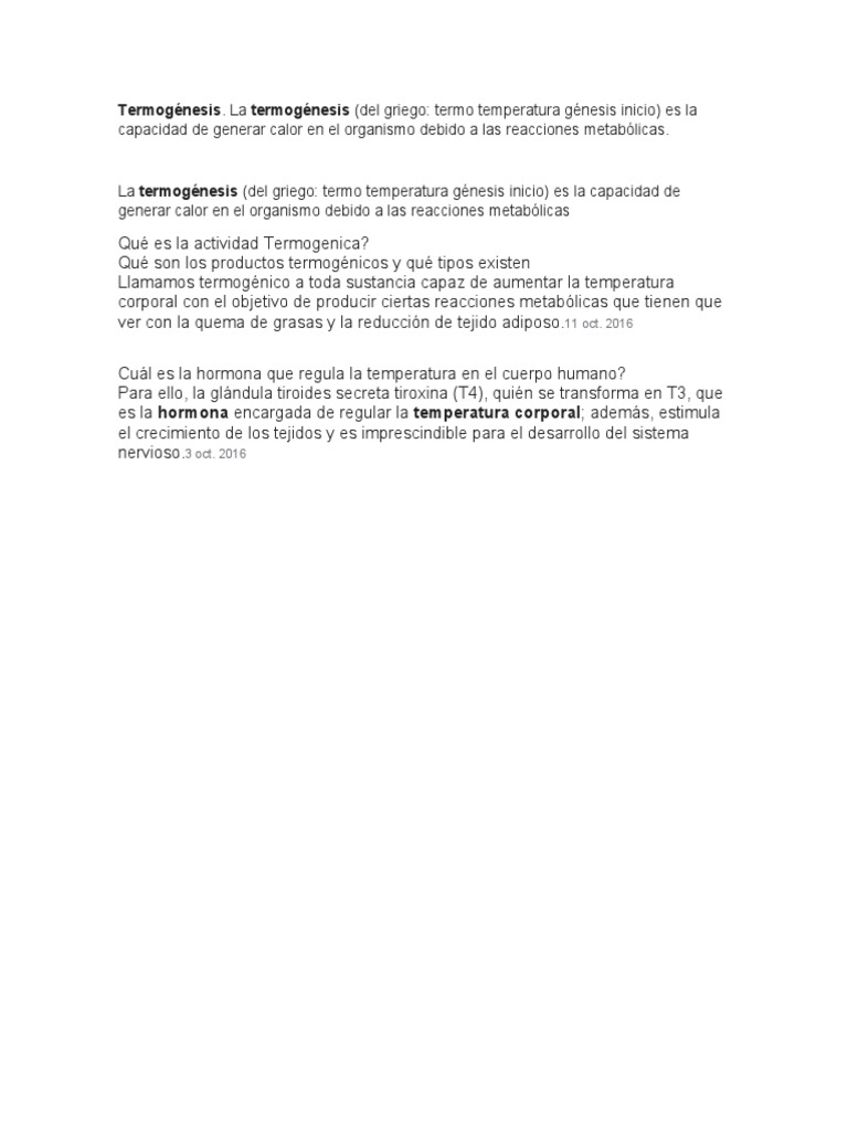 Termogénesis | PDF