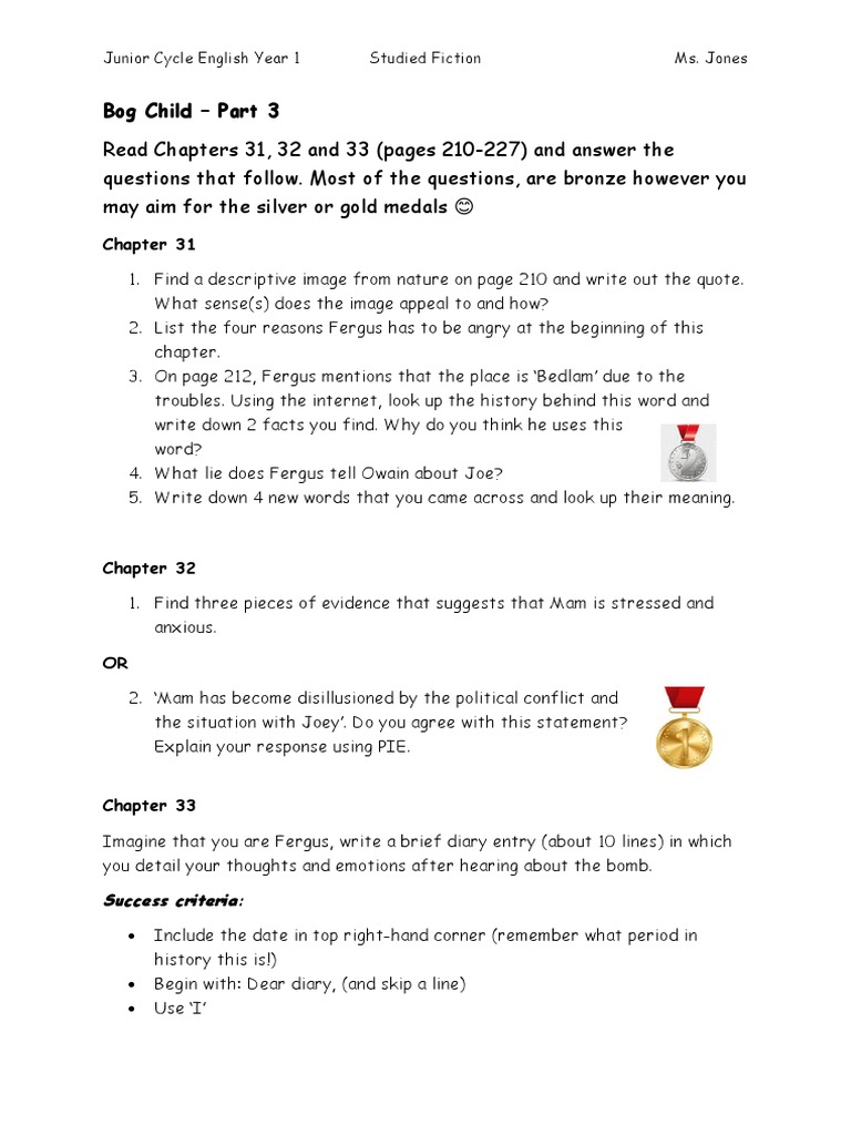 Bog Child Chapters 31 - 33 | PDF