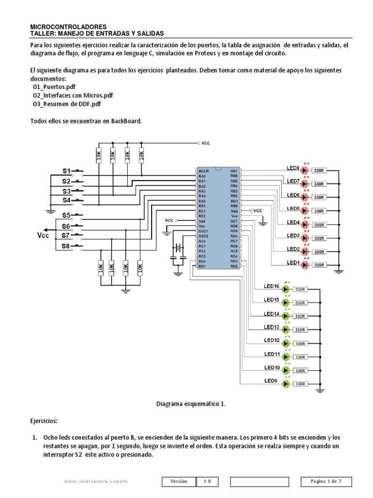 03b Ejercicio Entradas y Salidas Digitales PDF | PDF | Electrónica ...