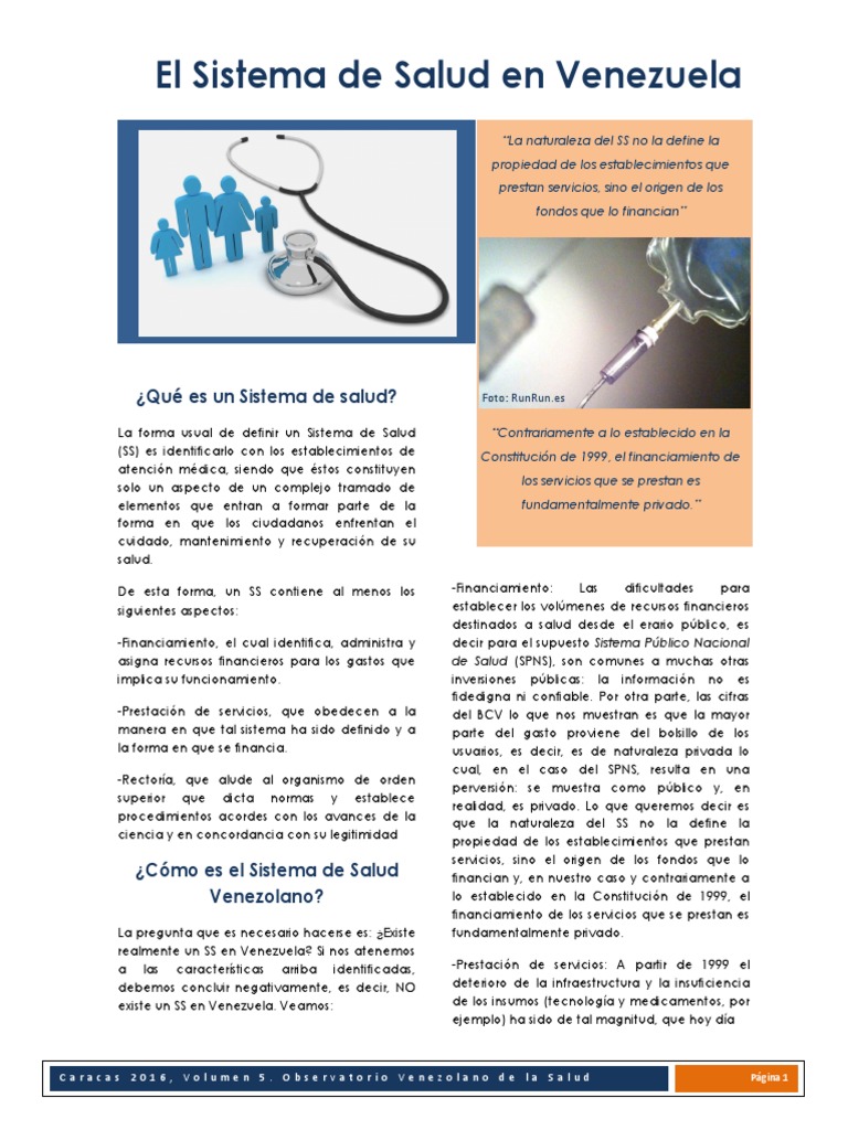 El Sistema de Salud en Venezuela | PDF | Venezuela | Gobierno