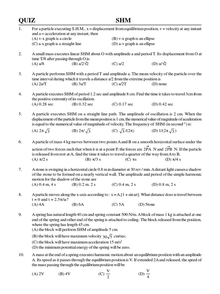 SHM3 | PDF | Oscillation | Pendulum