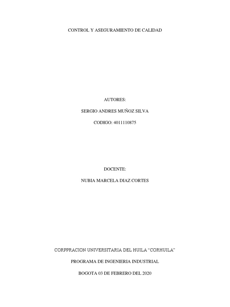 Ensayo Control y Aseguramiento de Calidad | PDF | Sistema de manejo de calidad | Calidad (comercial)