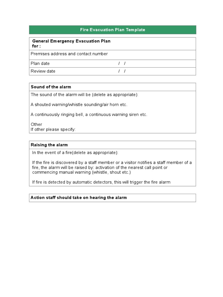 Fire Evacuation Plan Template | PDF | Emergency Evacuation | Fires