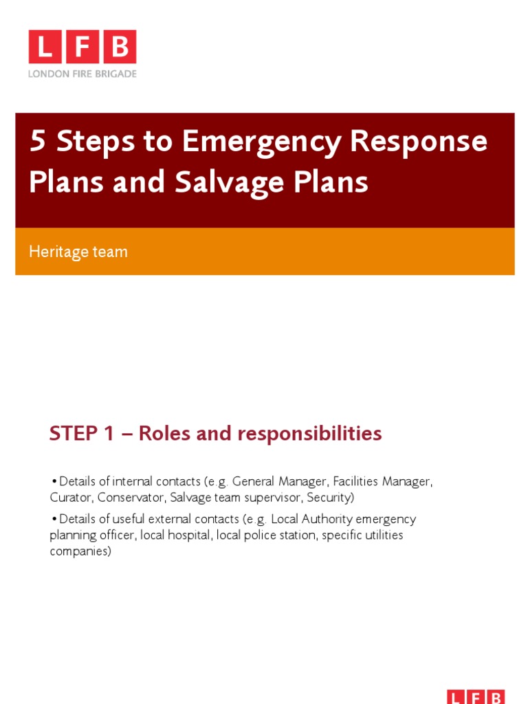 5 Steps To Emergency Response Plans and Salvage Plans PDF | PDF ...