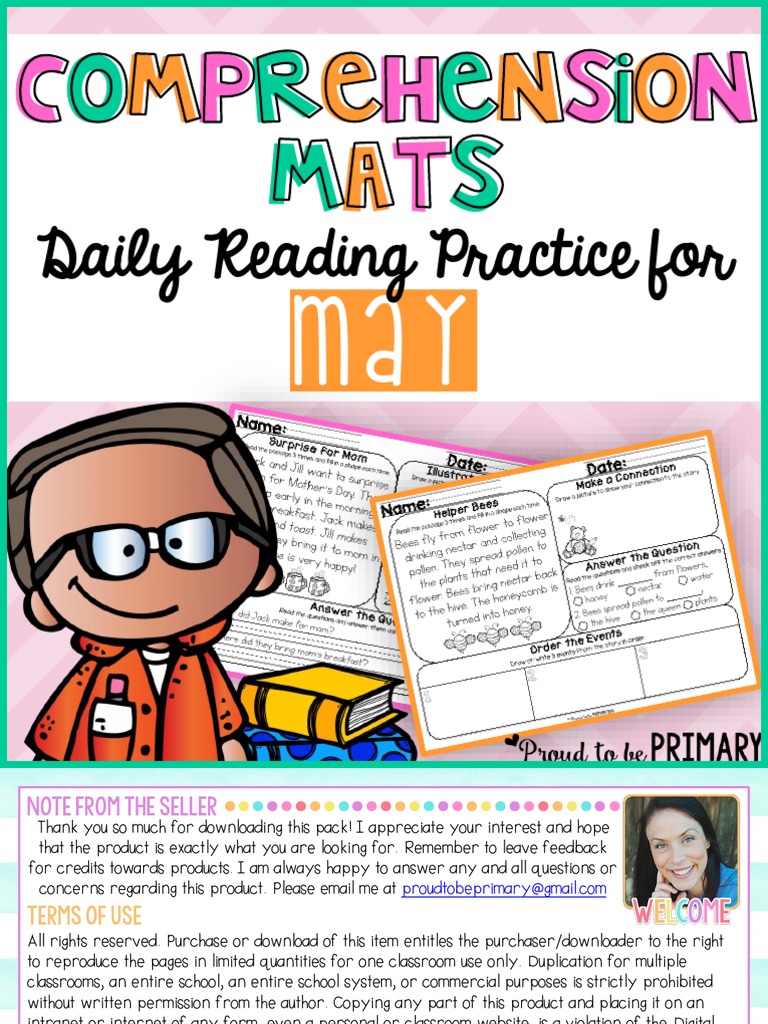5-May Comprehension Mats Complete | PDF | Bees | Beehive