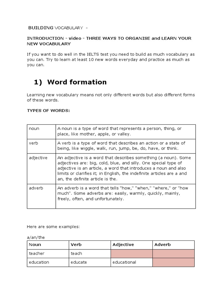 Building Vocabulary | PDF | Stress (Linguistics) | English Language
