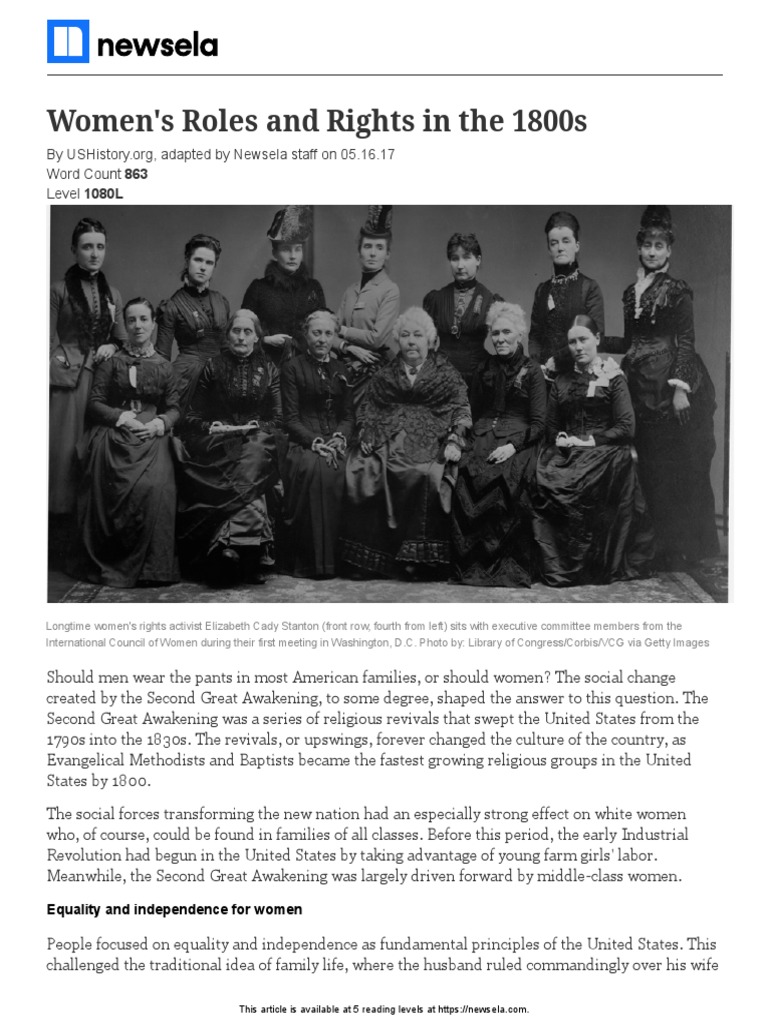 Women's Rights Movement in the 1800s | PDF | Abolitionism In The United ...