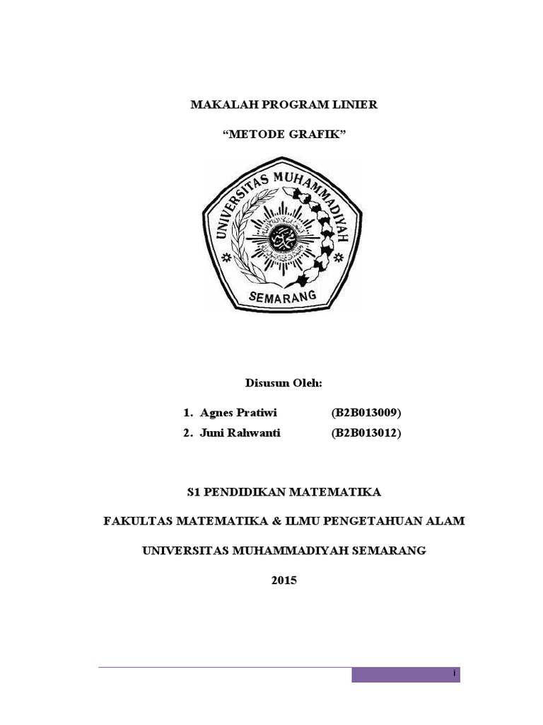 MAKALAH PROGRAM LINIER METODE GRAFIK Dis | PDF | Seni | Komputer