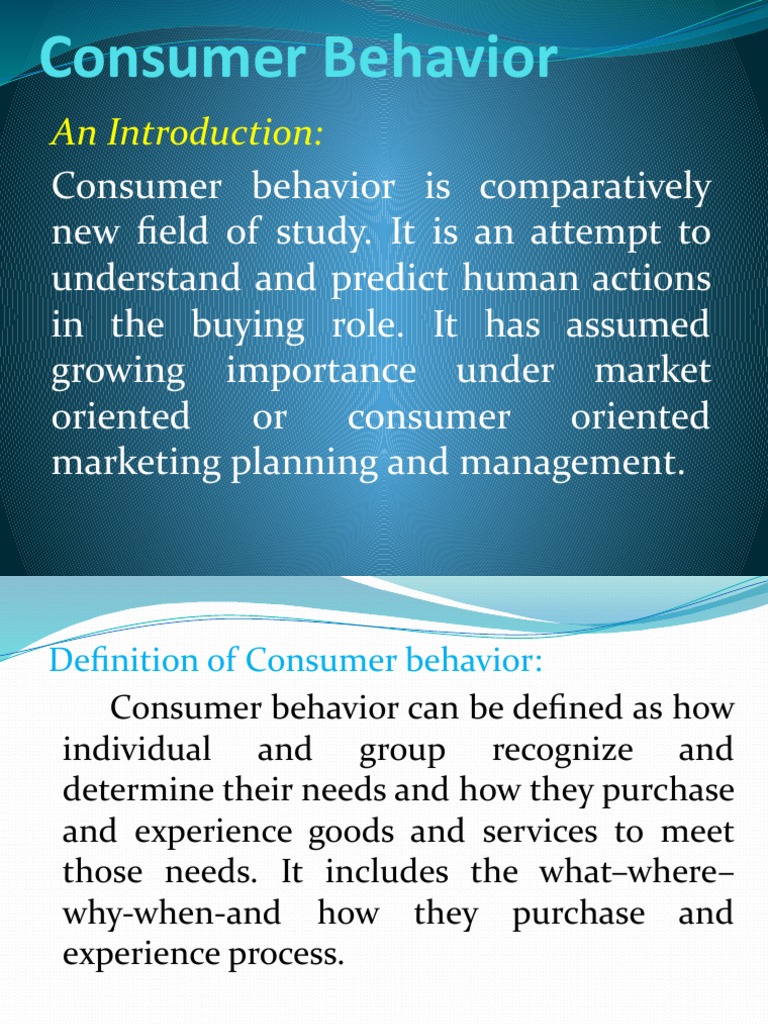 An Introduction:: Consumer Behavior | PDF | Consumer Behaviour | Behavior