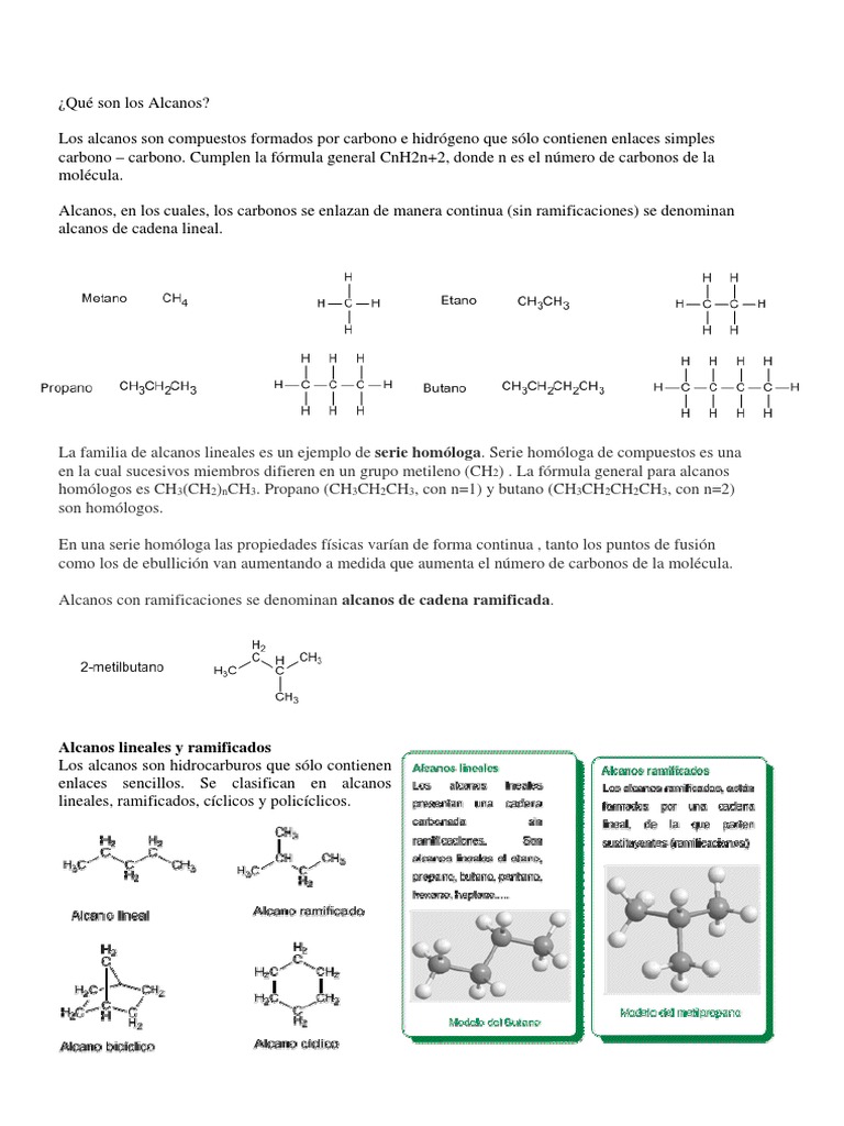 Guía de Alcanos | PDF | Alcano | Isómero