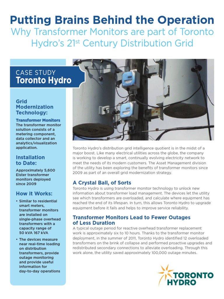 Transformers Monitors Boost Toronto Hydro's Grid | PDF | Electrical ...