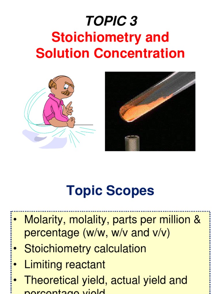 Topic 3 Stoichiometry and Solution Concentration-NEW | PDF | Mass ...