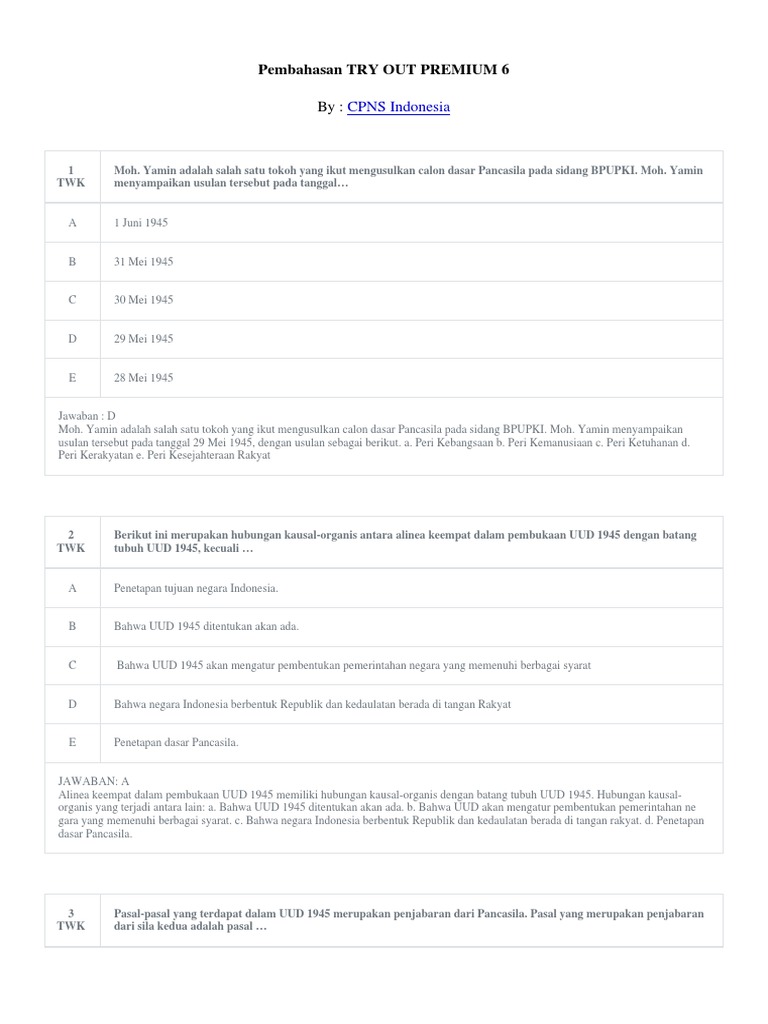 try-out-SKD Cpns | PDF