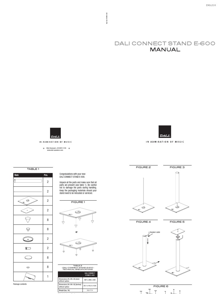 DALI Connect Stand E-600 Manual | PDF