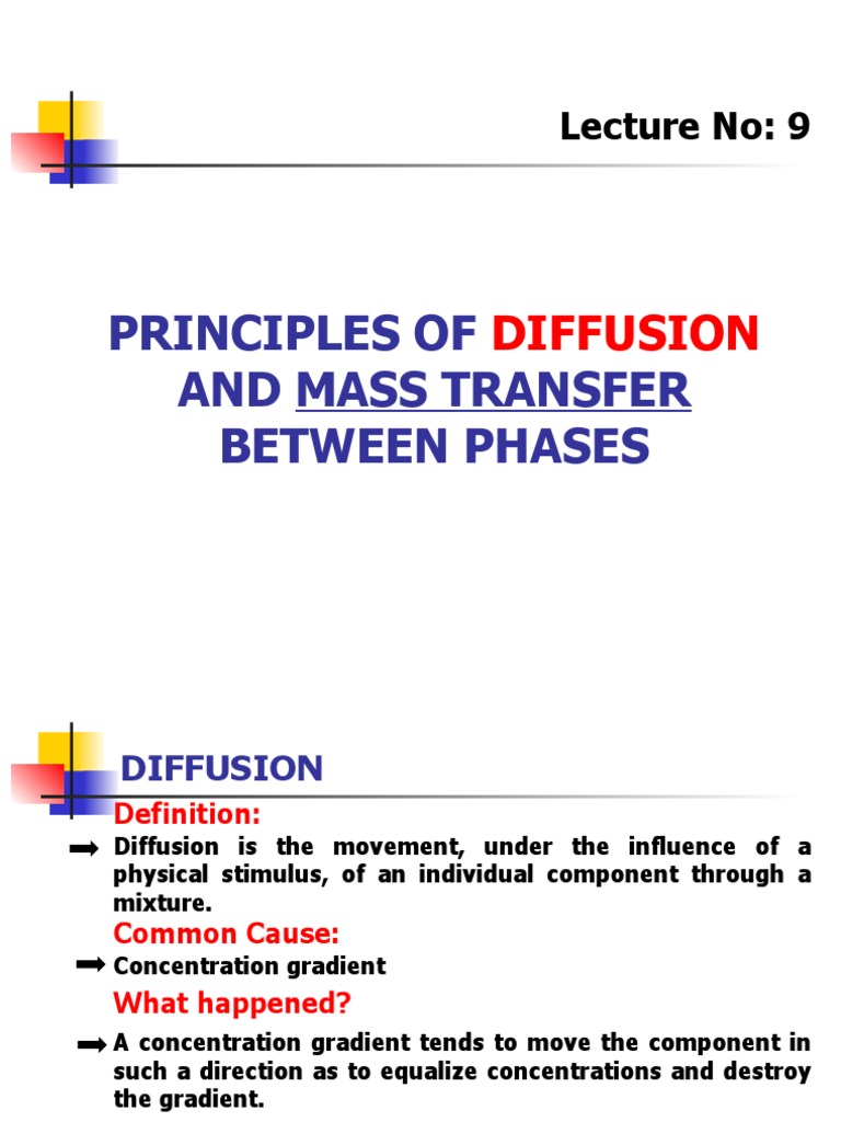Principles of Diffusion and Mass Transfer | PDF | Diffusion | Phase ...