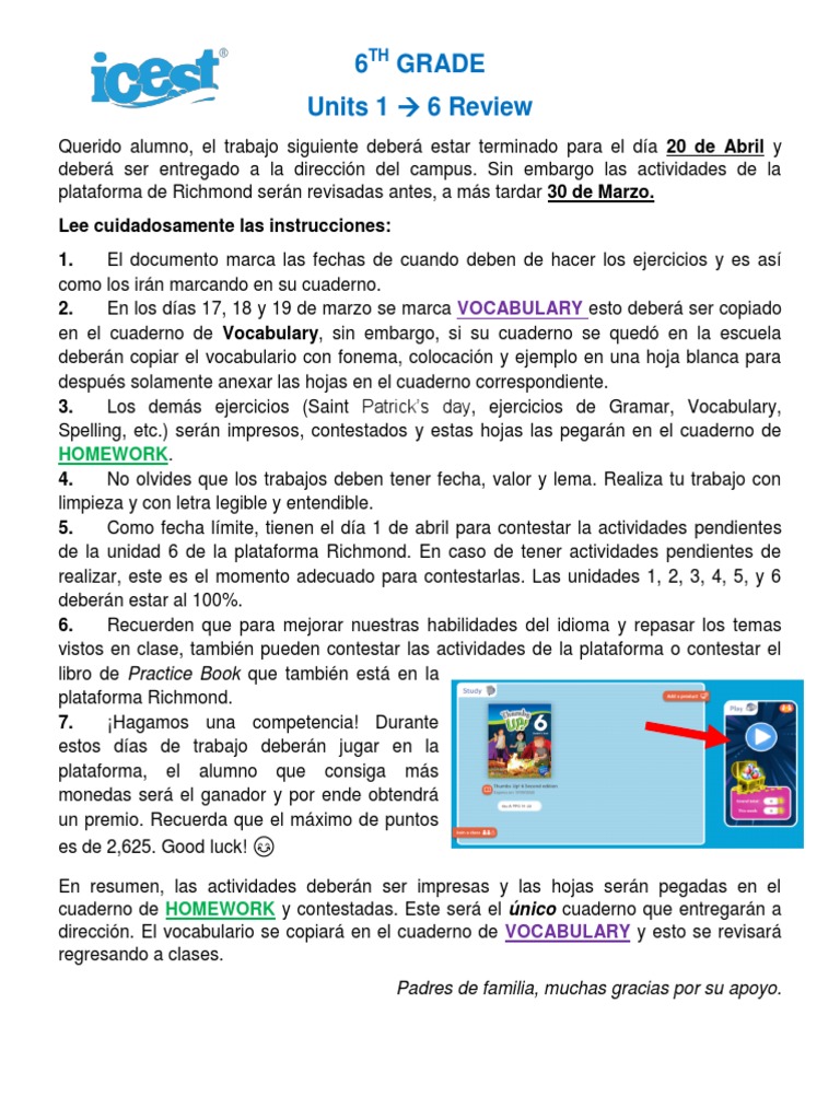 Actividades de Inglés para Sexto Grado | PDF | Entretenimiento (general ...