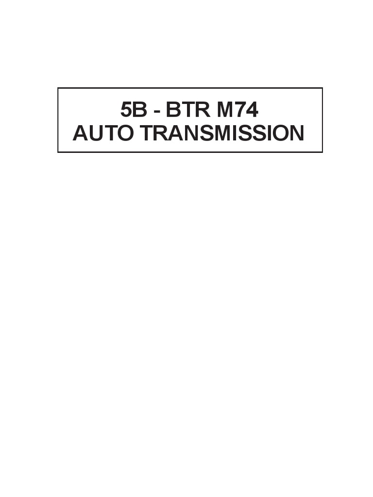 BTR M74 - M74le | PDF | Transmission (Mechanics) | Automatic Transmission