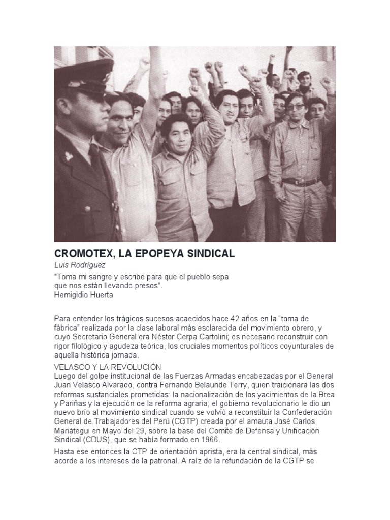 CROMOTEX LA EPOPEYA SINDICAL Por Luis Rodriguez | PDF | Bloqueo ...