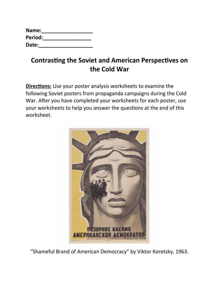 Cold War Propaganda Analysis Guide | PDF | Propaganda | Political Science