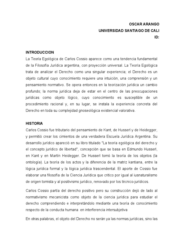 Carlos Cossio | PDF | Edmund Husserl | Conocimiento